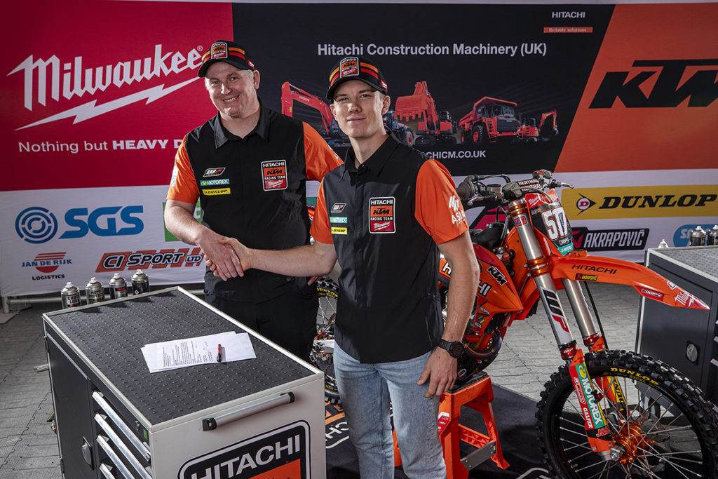 Hitachi KTM fuelled by Milwaukee sign Isak Gifting - Dirt Hub