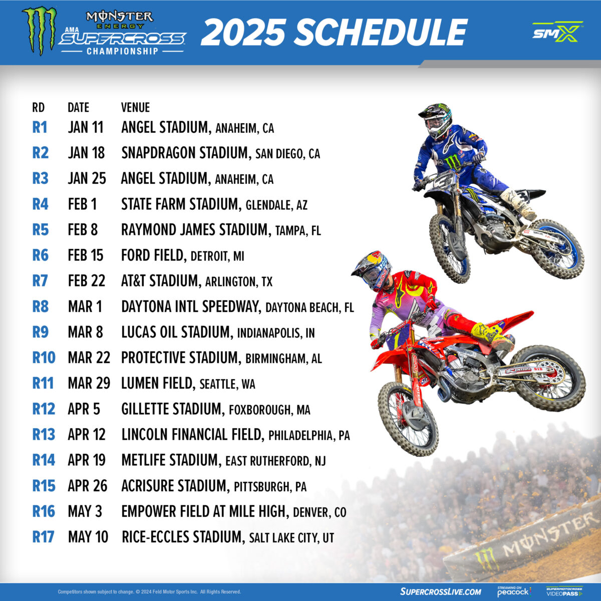 SuperMotocross League Unveils 2025 Regular Season Schedule with Monster ... SuperMotocross League Unveils 2025 Regular Season Schedule with Monster ...