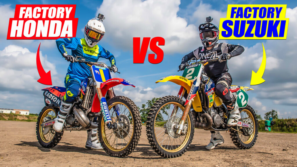 VIDEO: Factory Honda CR250 vs Factory Suzuki RM250 | 2 Stroke Shootout ...